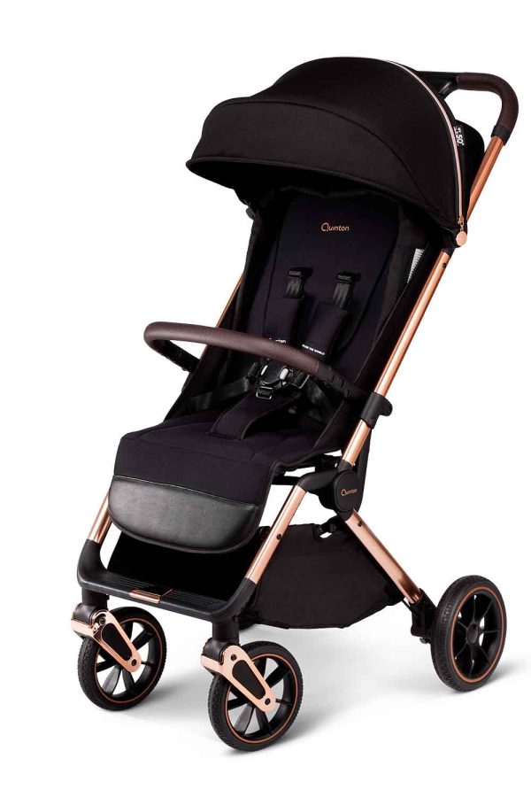 S. Quinton Baby ROXY Auto-Folding Stroller – Gold Black - Baby Boat Trading